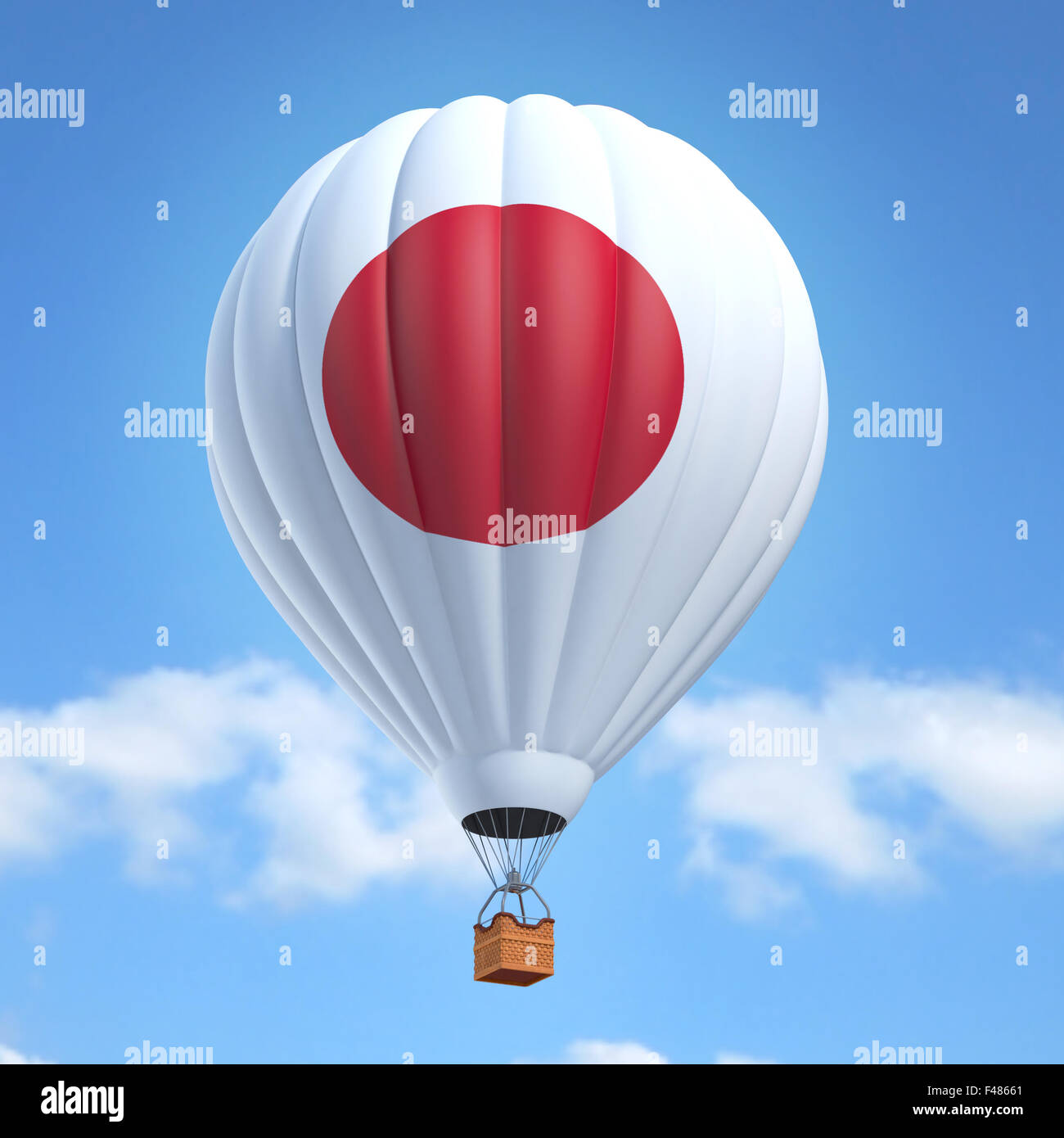Hot air balloon with Japanese flag Stock Photo - Alamy
