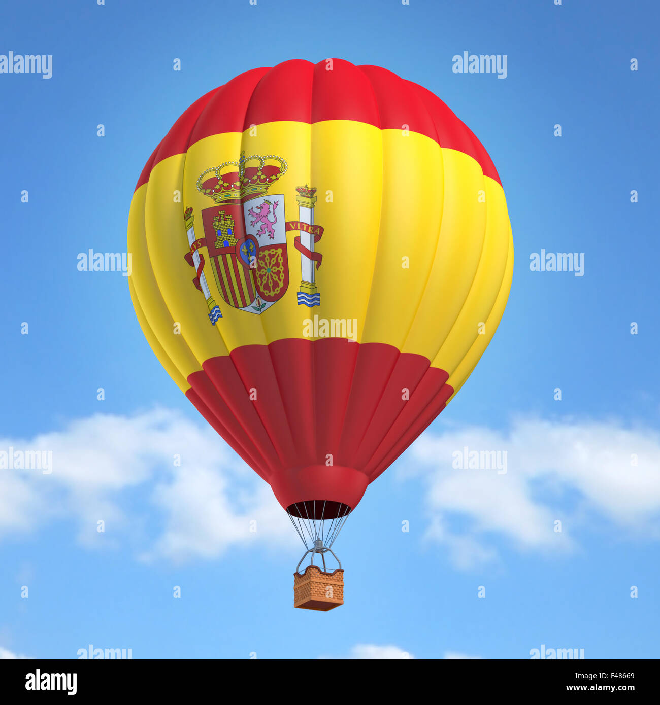 Hot air balloon with Spanish flag Stock Photo - Alamy