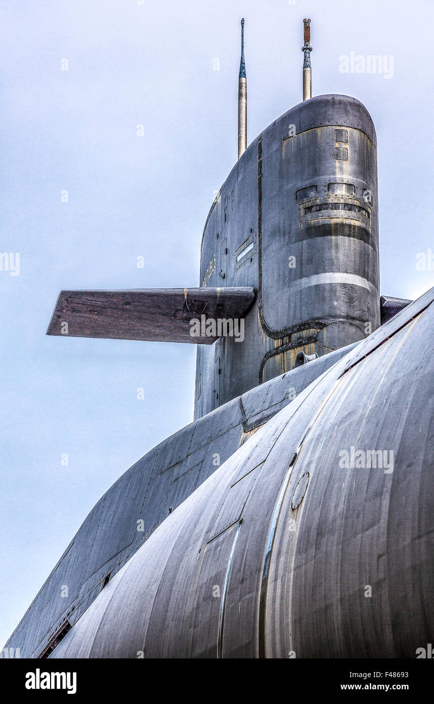 France, Normandy, Cherbourg, La Cité De La Mer, the nuclear submarine 'Le Redoutable' Stock ...