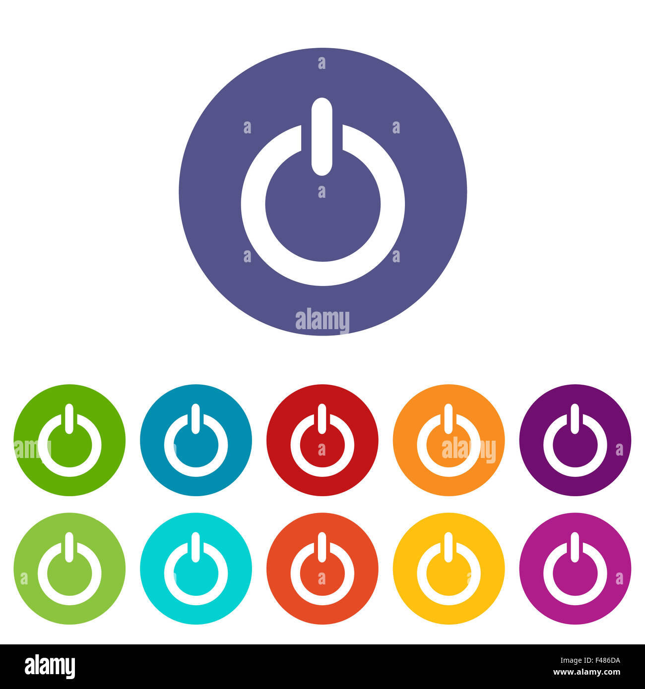 Power button icon flat Cut Out Stock Images & Pictures - Alamy