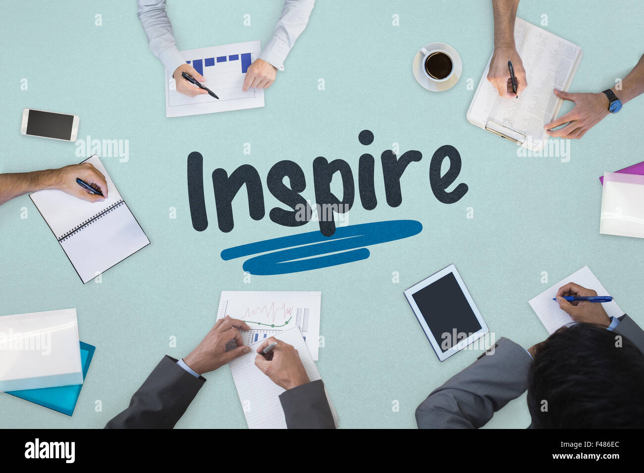 Inspire against business meeting Stock Photo - Alamy