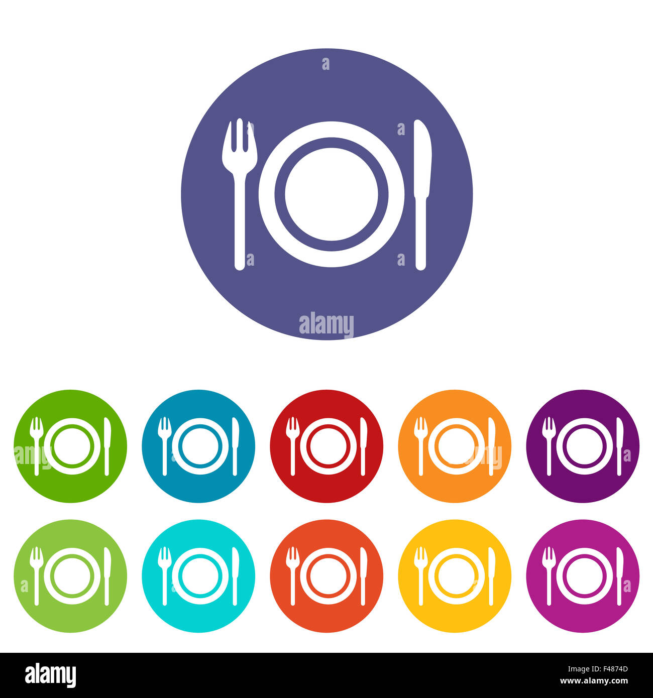 Plate flat icon Stock Photo - Alamy