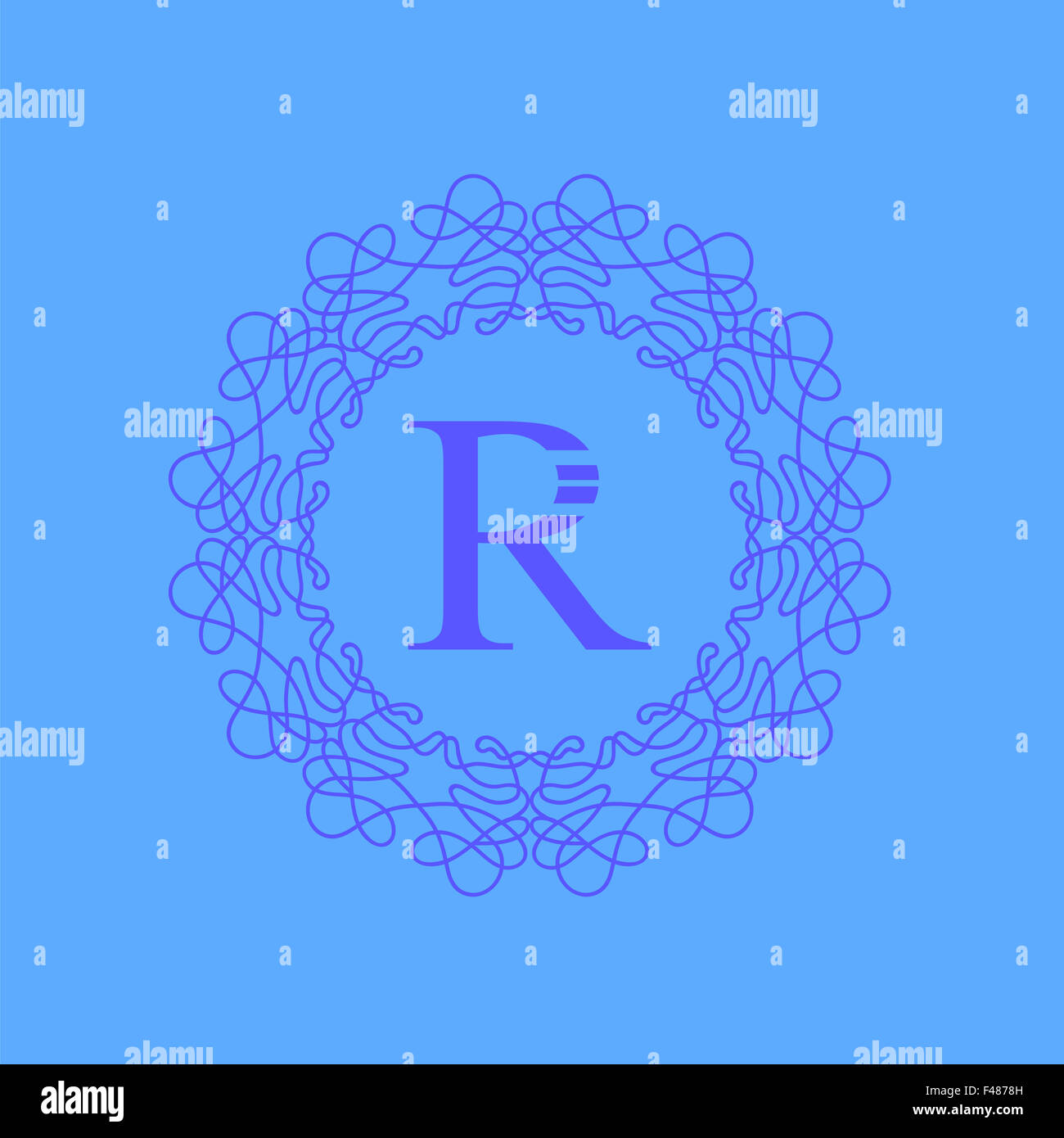 Simple Monogram R Design Stock Photo - Alamy