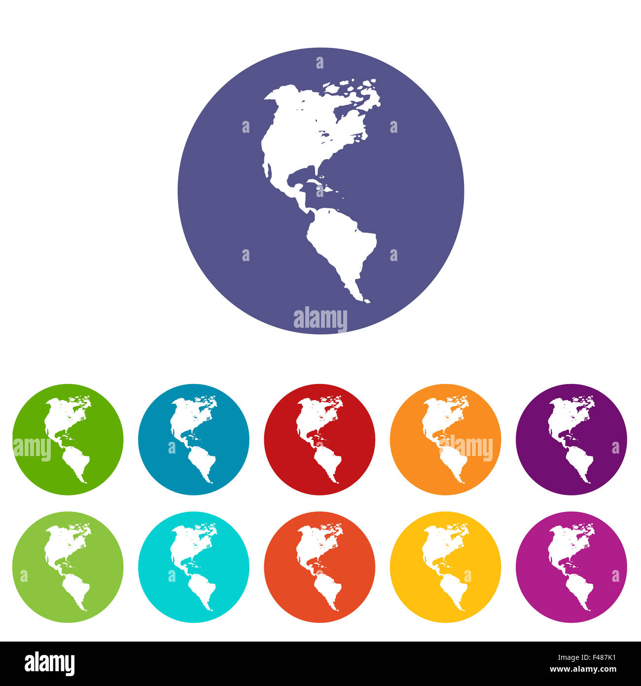 Continental Americas flat icon Stock Photo - Alamy