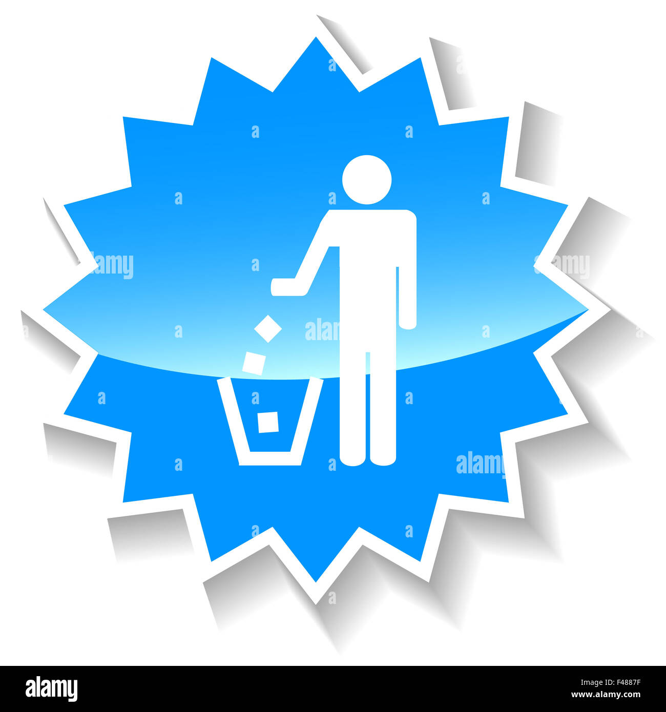 Trash blue icon Stock Photo - Alamy