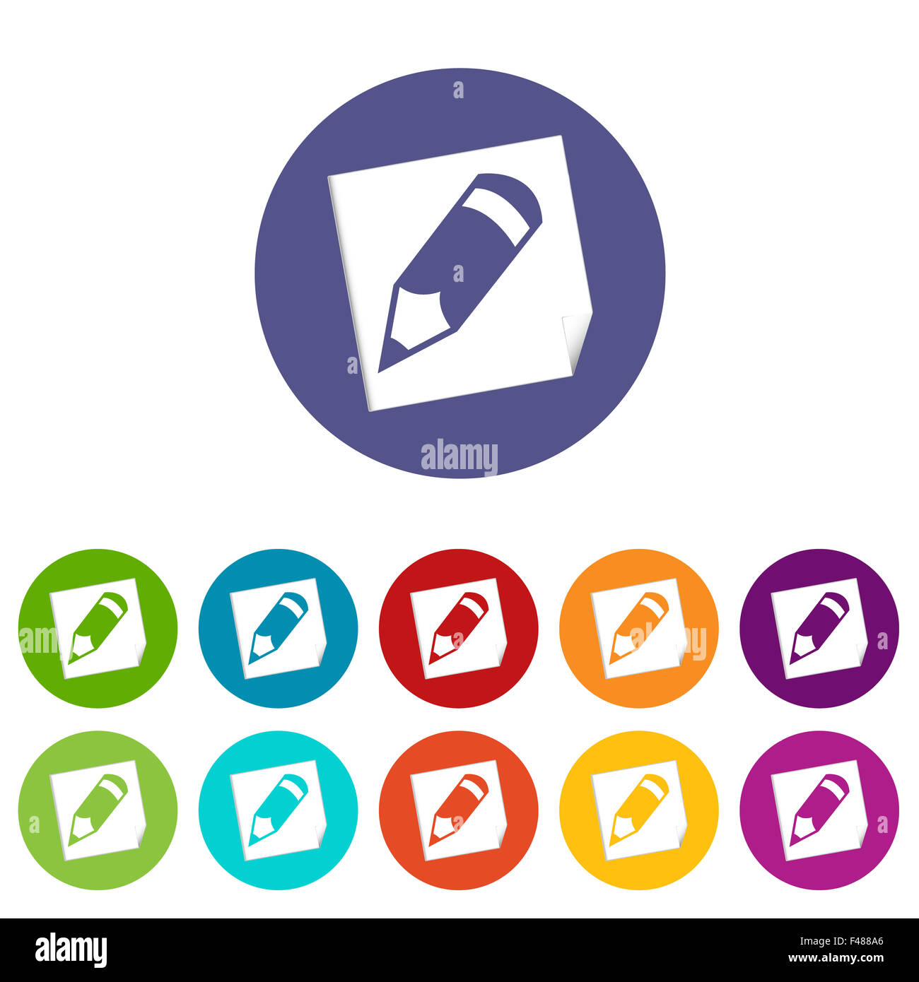 Pencil icon white circle hi-res stock photography and images - Alamy