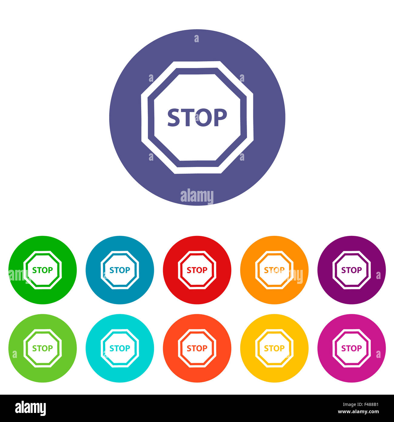 Stop flat icon Stock Photo - Alamy
