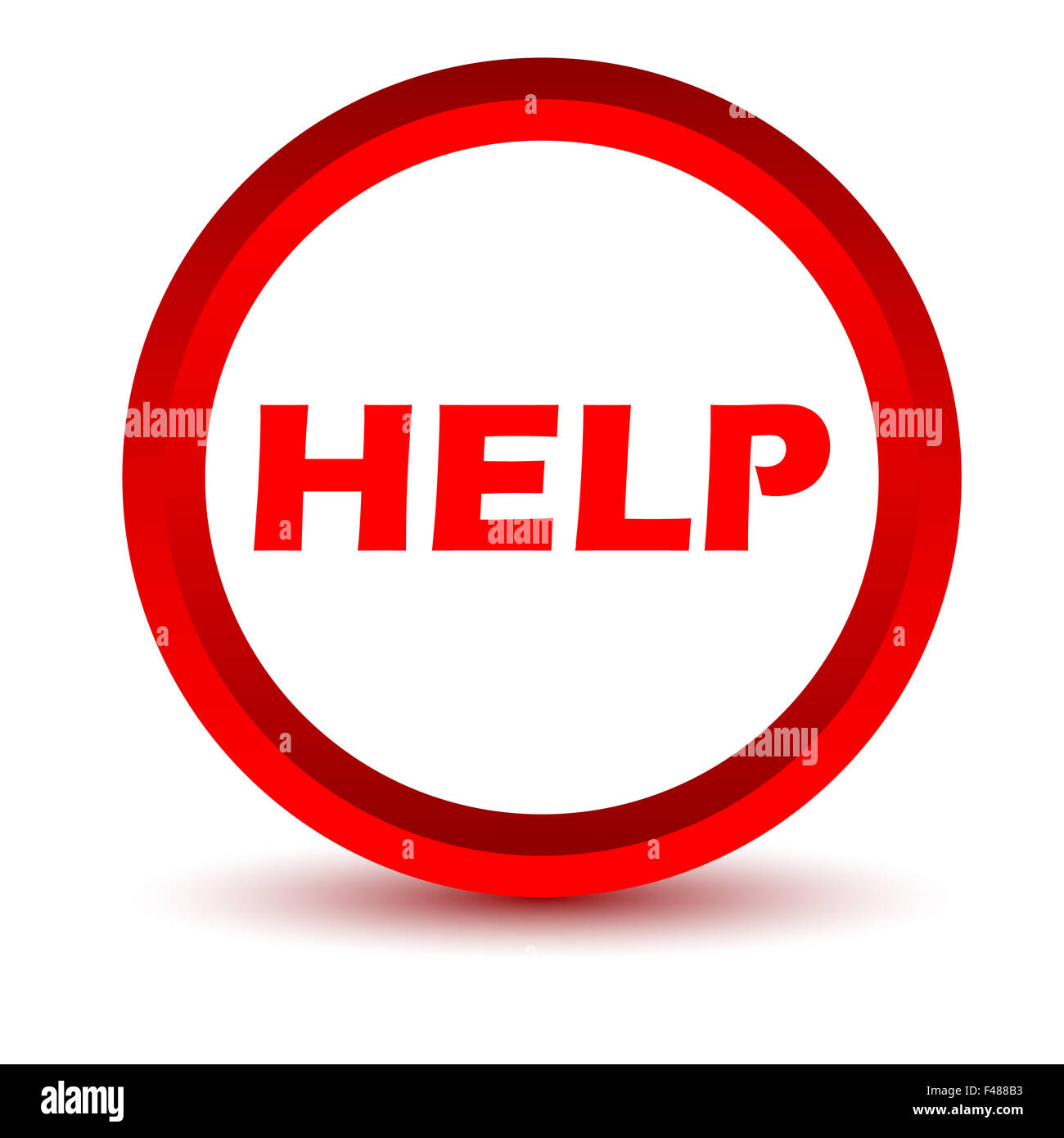 Red help icon Stock Photo - Alamy