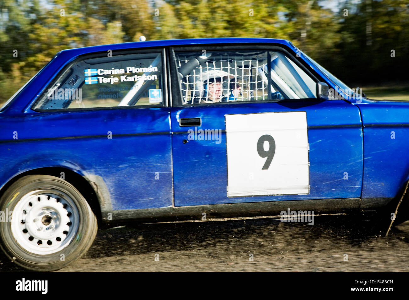 A blue rally car, Sweden Stock Photo - Alamy