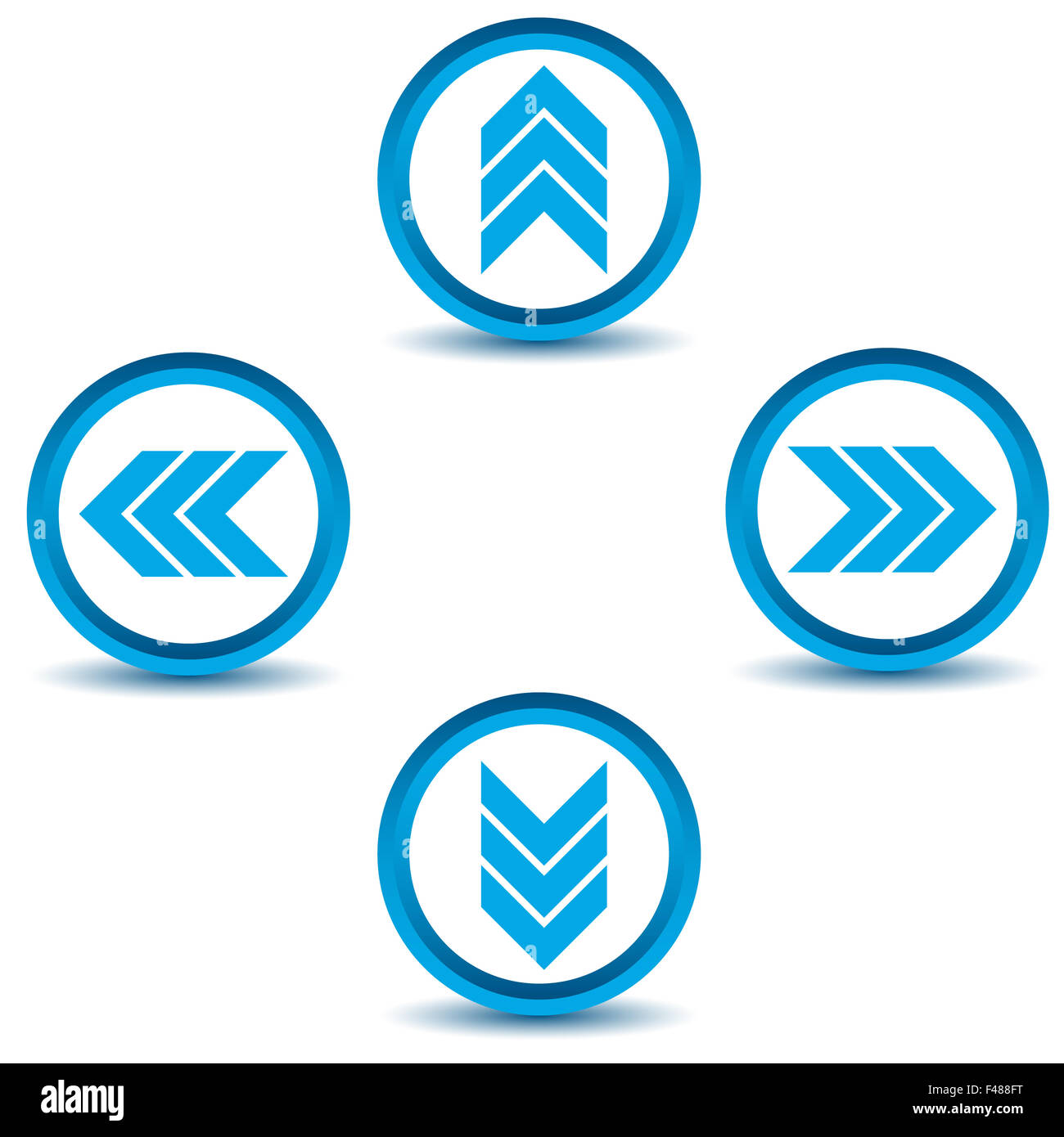 Blue arrows icons set Stock Photo - Alamy