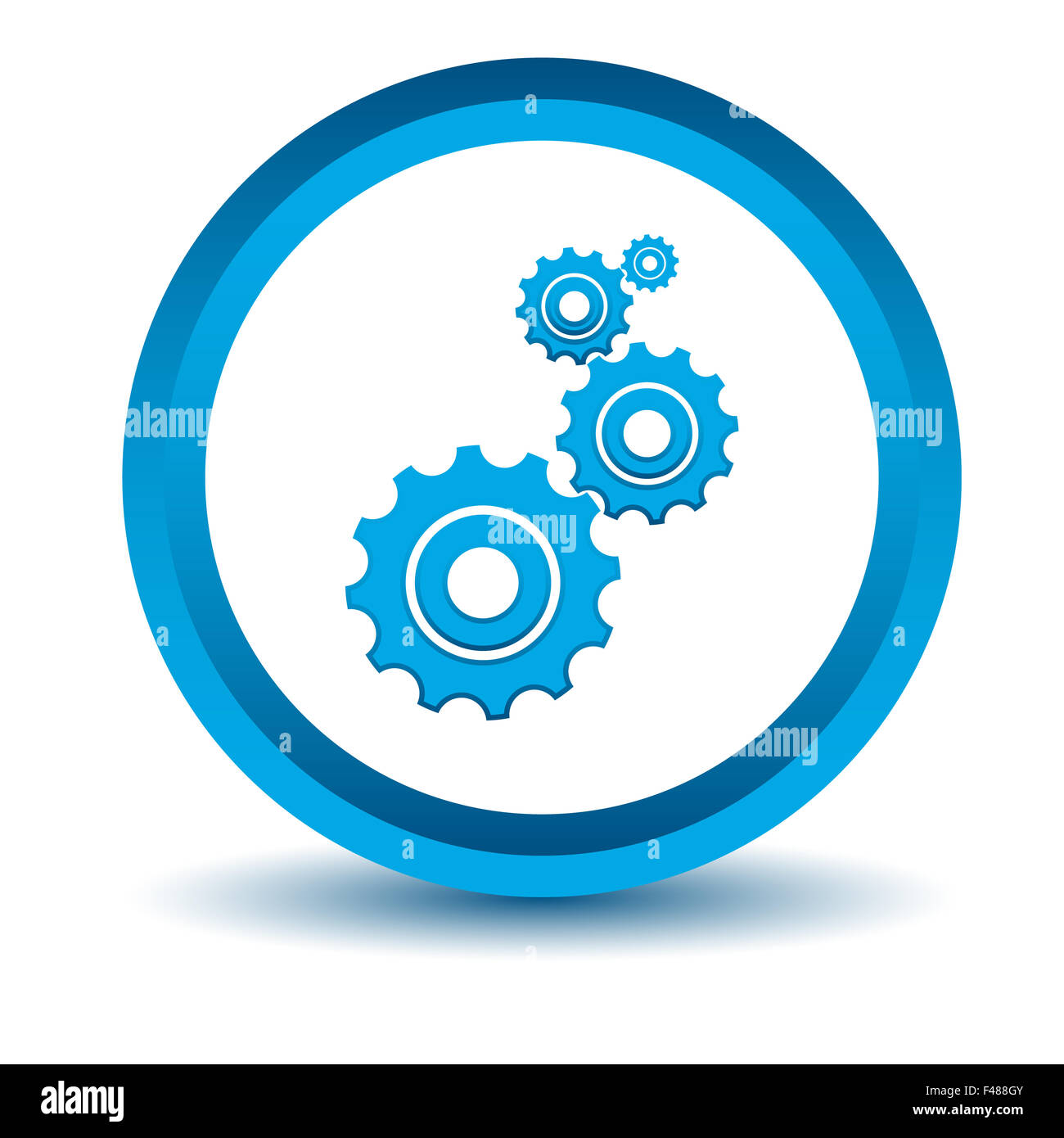 Blue mechanism icon Stock Photo - Alamy