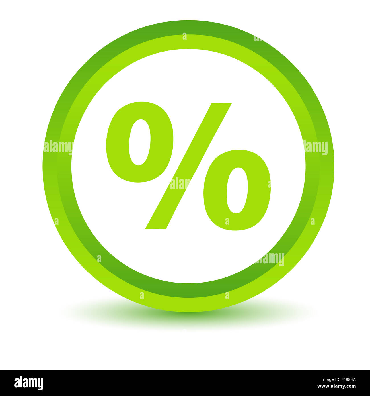 Green percentage icon Stock Photo - Alamy