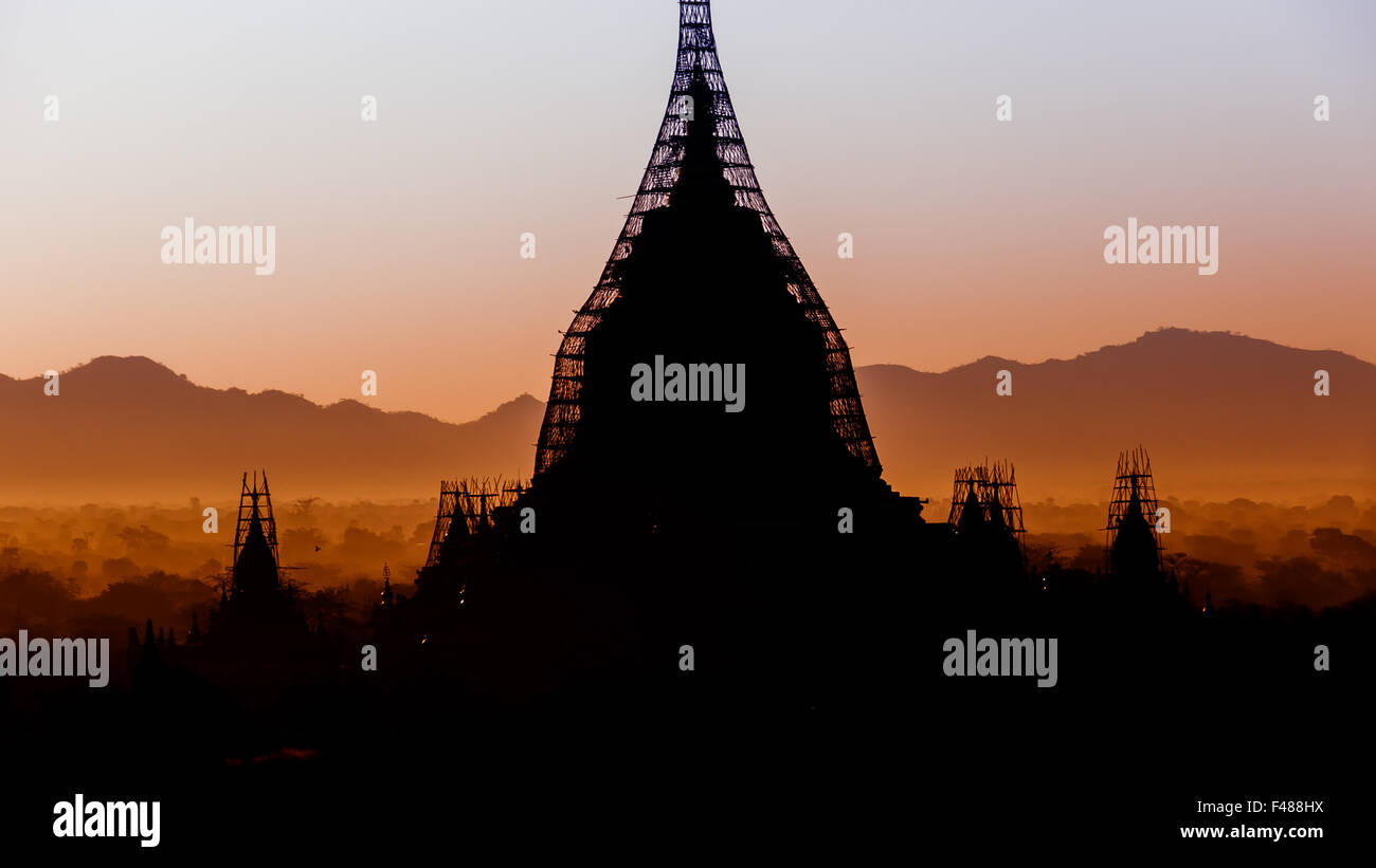 The sun is rising over the temples of Bagan Stock Photo - Alamy