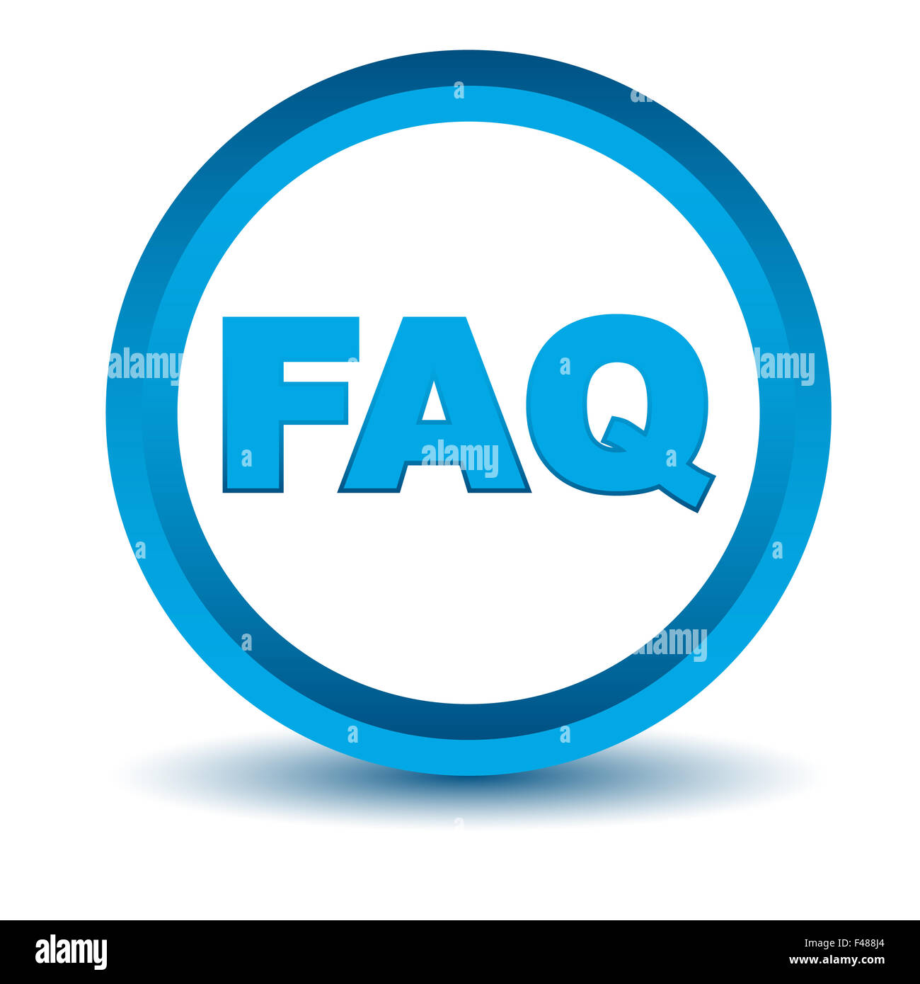 Blue faq icon Stock Photo - Alamy