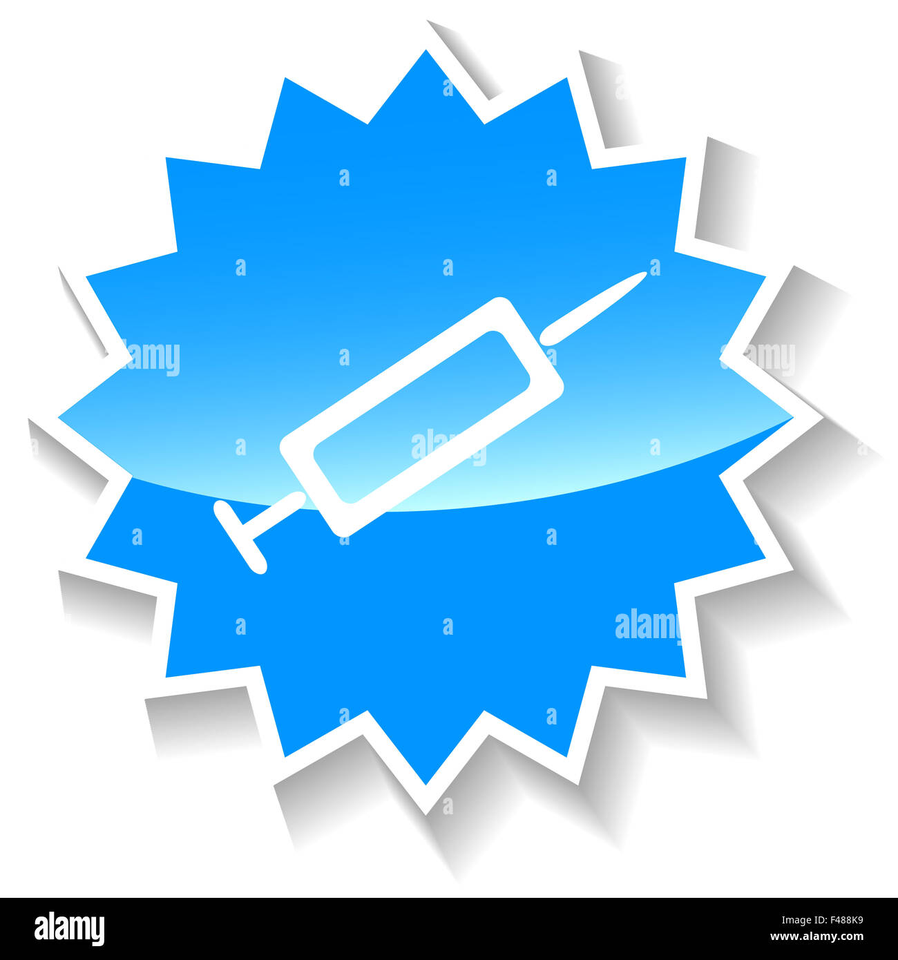 Syringe blue icon Stock Photo - Alamy