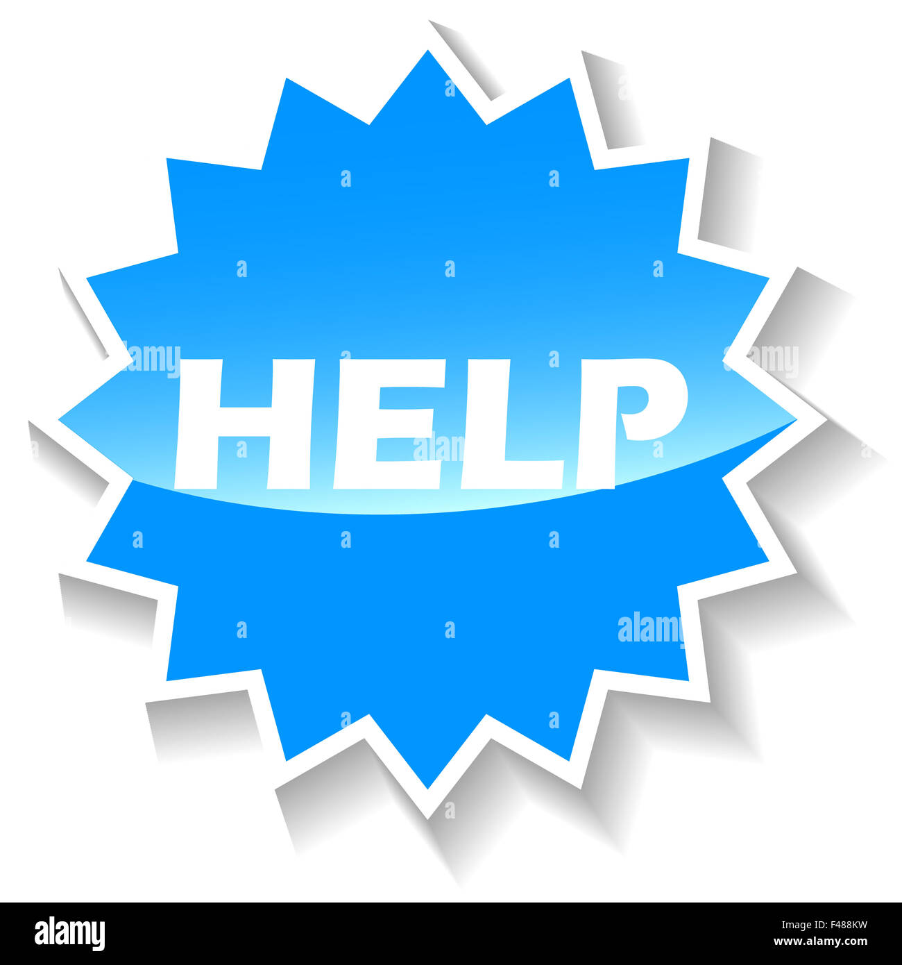 Help blue icon Stock Photo - Alamy