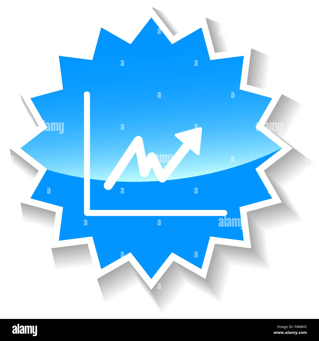 Graph blue icon Stock Photo - Alamy