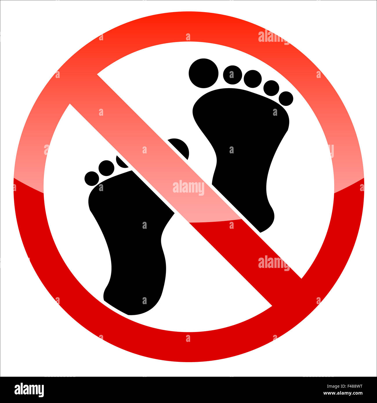 Prohibition signal feet Stock Photo - Alamy
