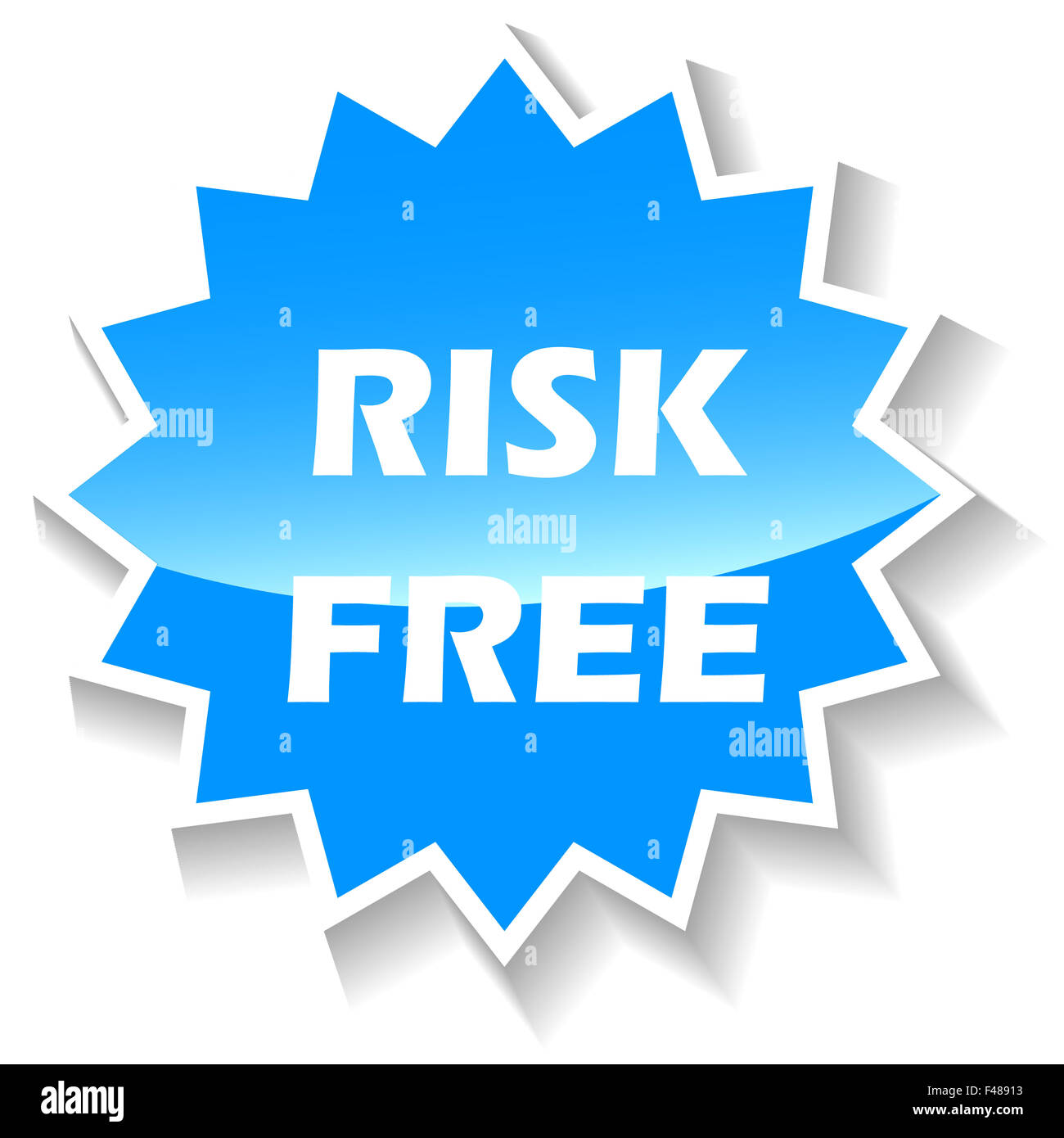 Risk free blue icon Stock Photo - Alamy