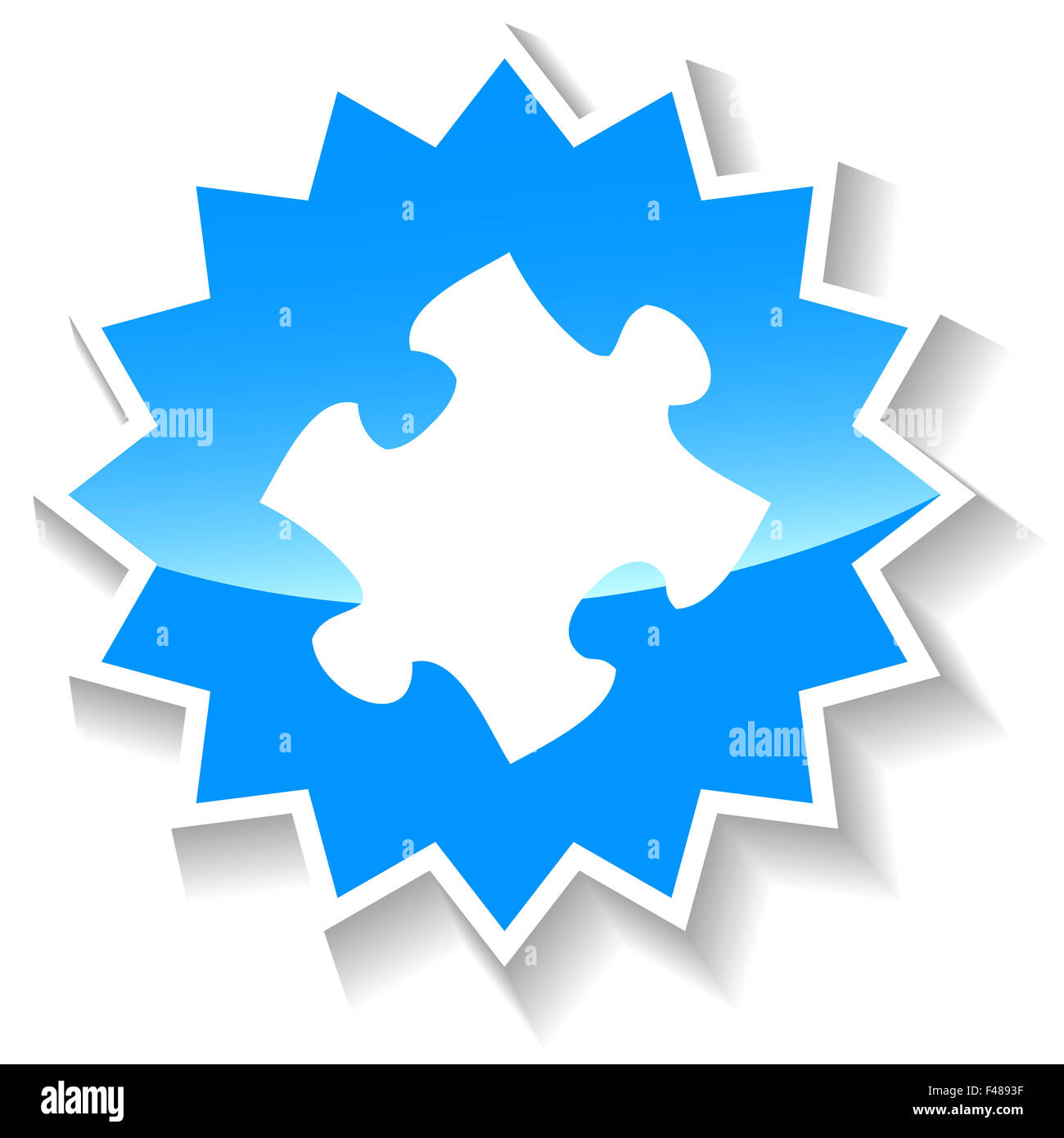 Puzzle blue icon Stock Photo - Alamy