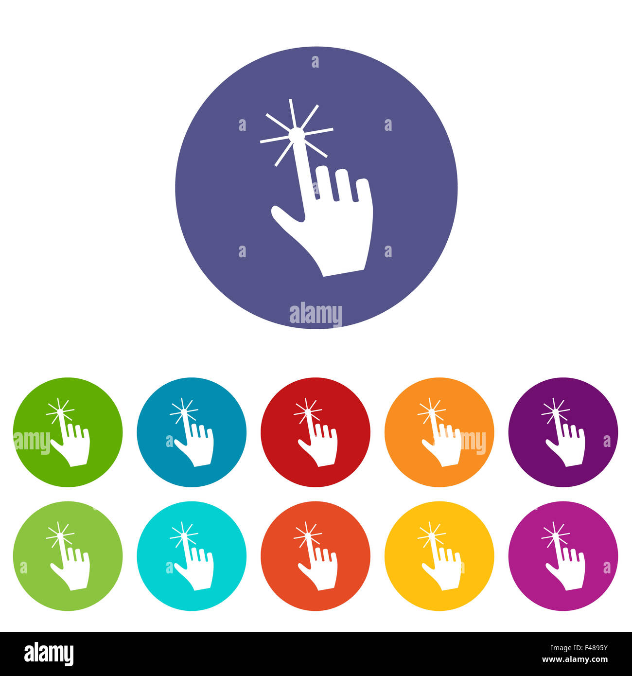 Click flat icon Stock Photo - Alamy