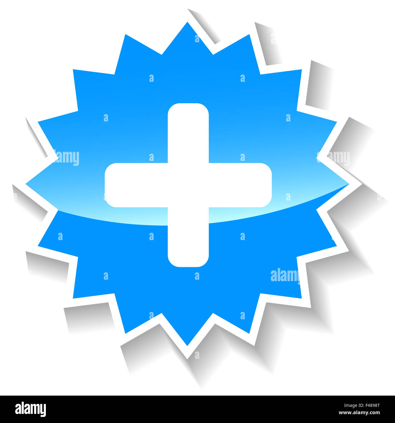 Plus blue icon Stock Photo - Alamy
