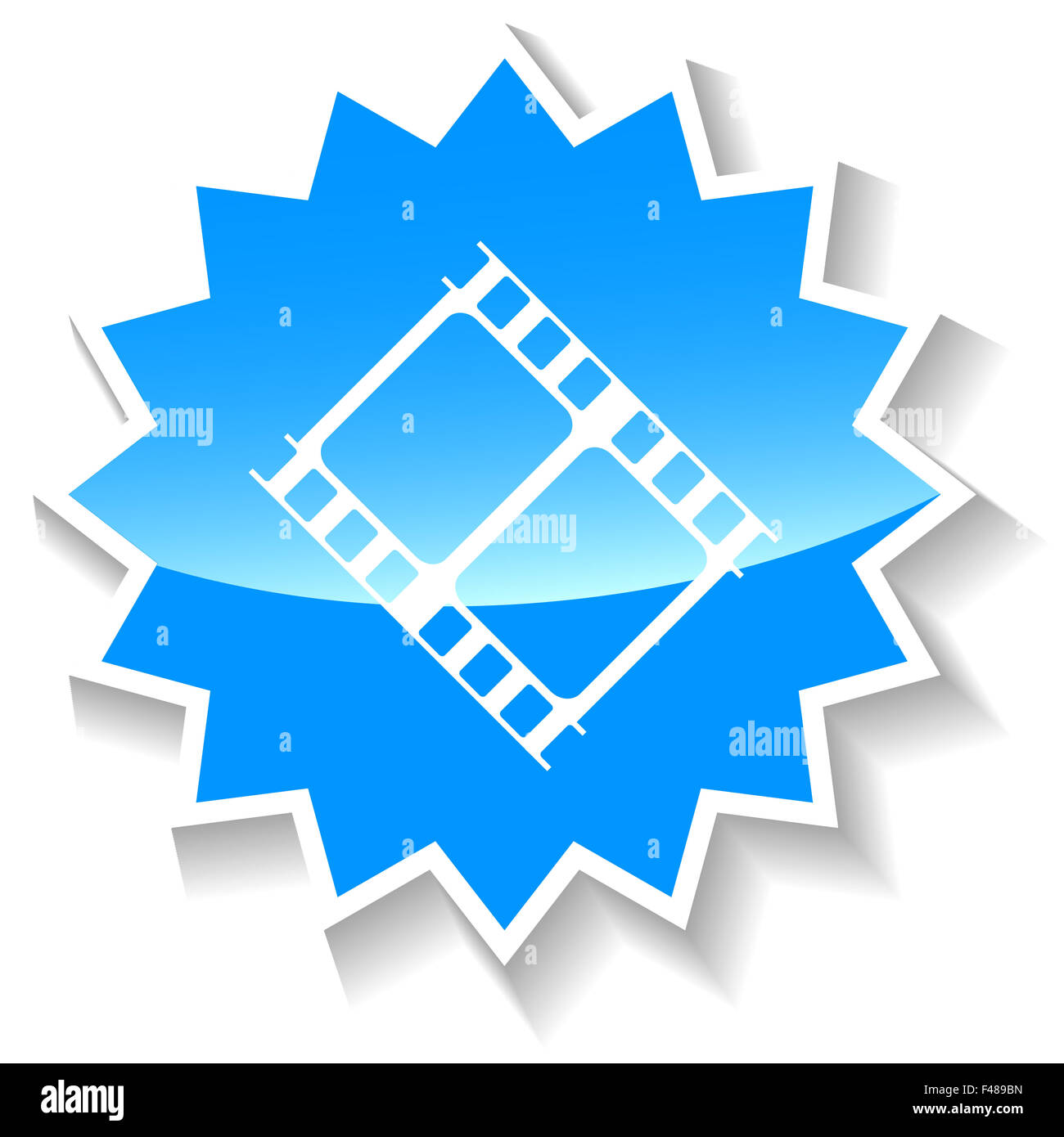 Film blue icon Stock Photo - Alamy