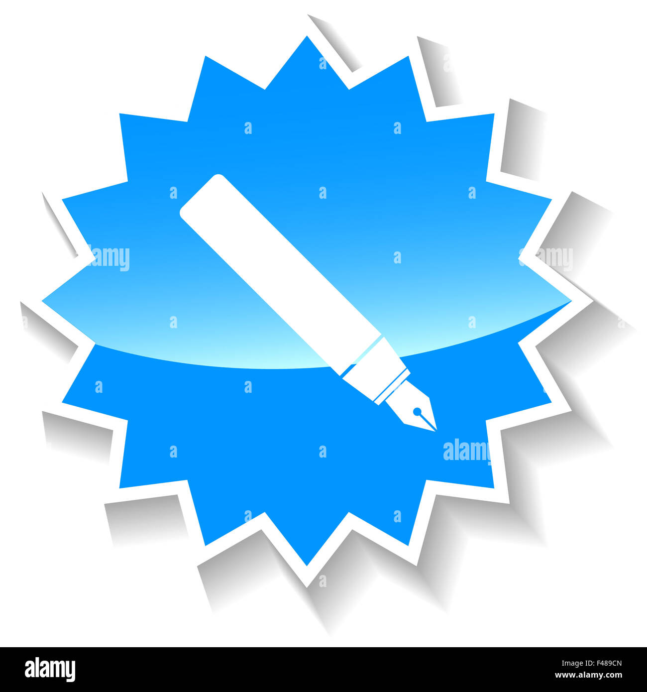 Pen blue icon Stock Photo - Alamy