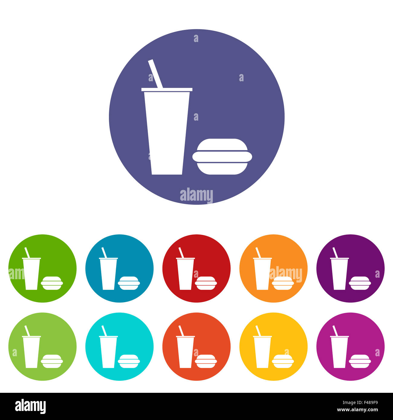 Fast food flat icon Stock Photo - Alamy