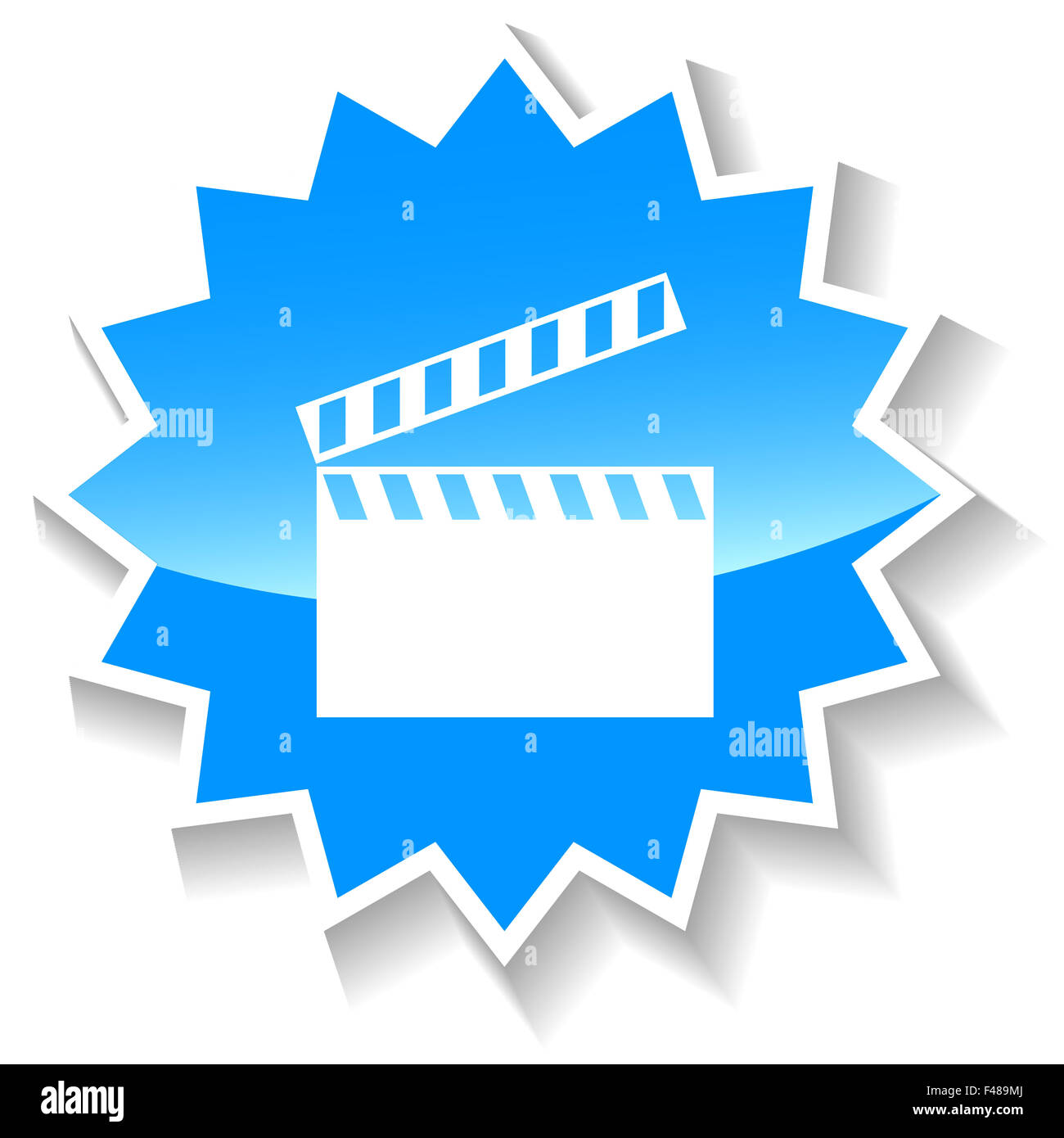 Movie blue icon Stock Photo - Alamy