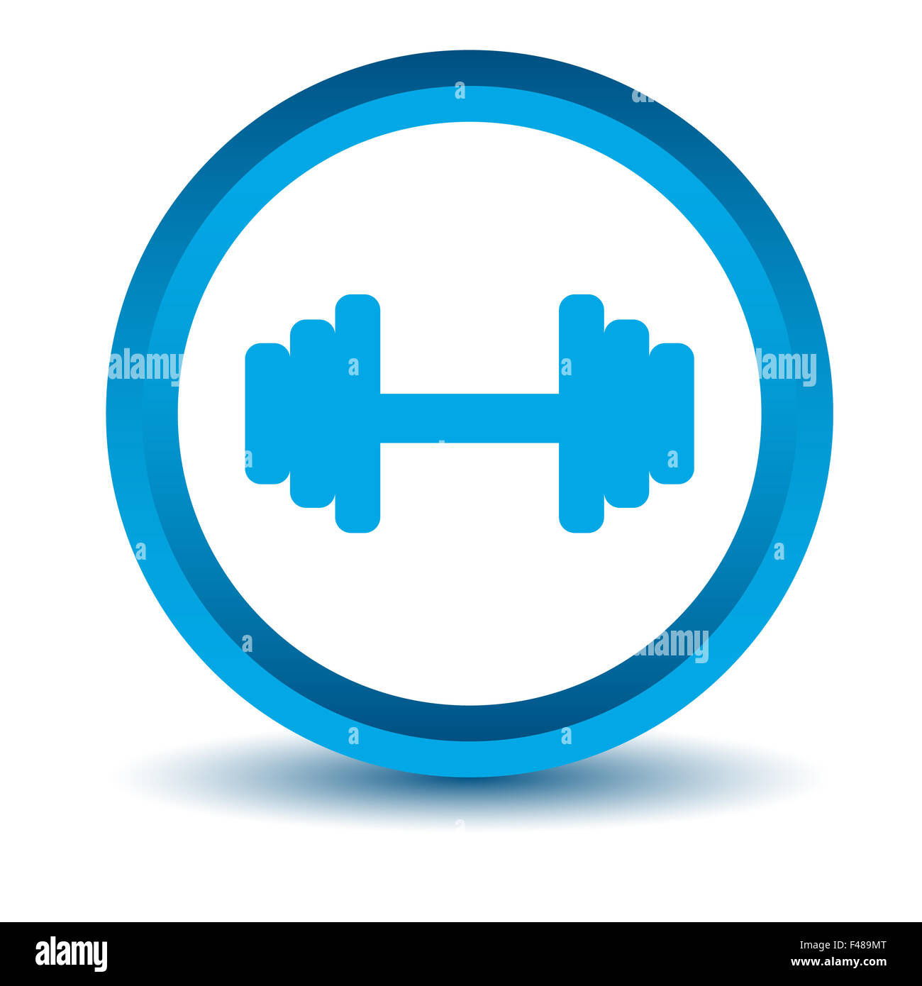Blue dumbbell icon Stock Photo - Alamy