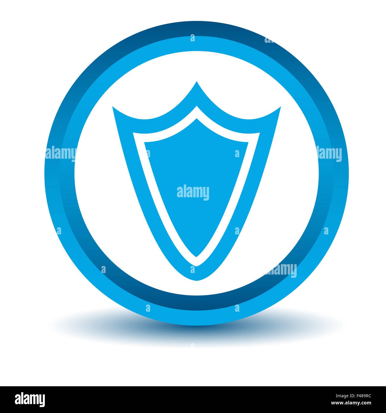 Blue shield icon Stock Photo - Alamy