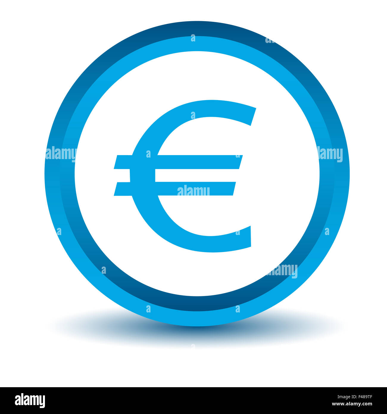 Blue euro icon Stock Photo - Alamy