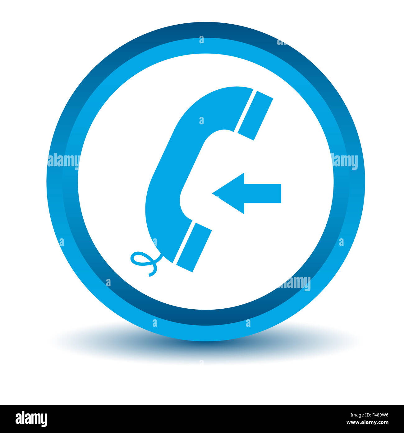 Blue incoming call icon Stock Photo - Alamy