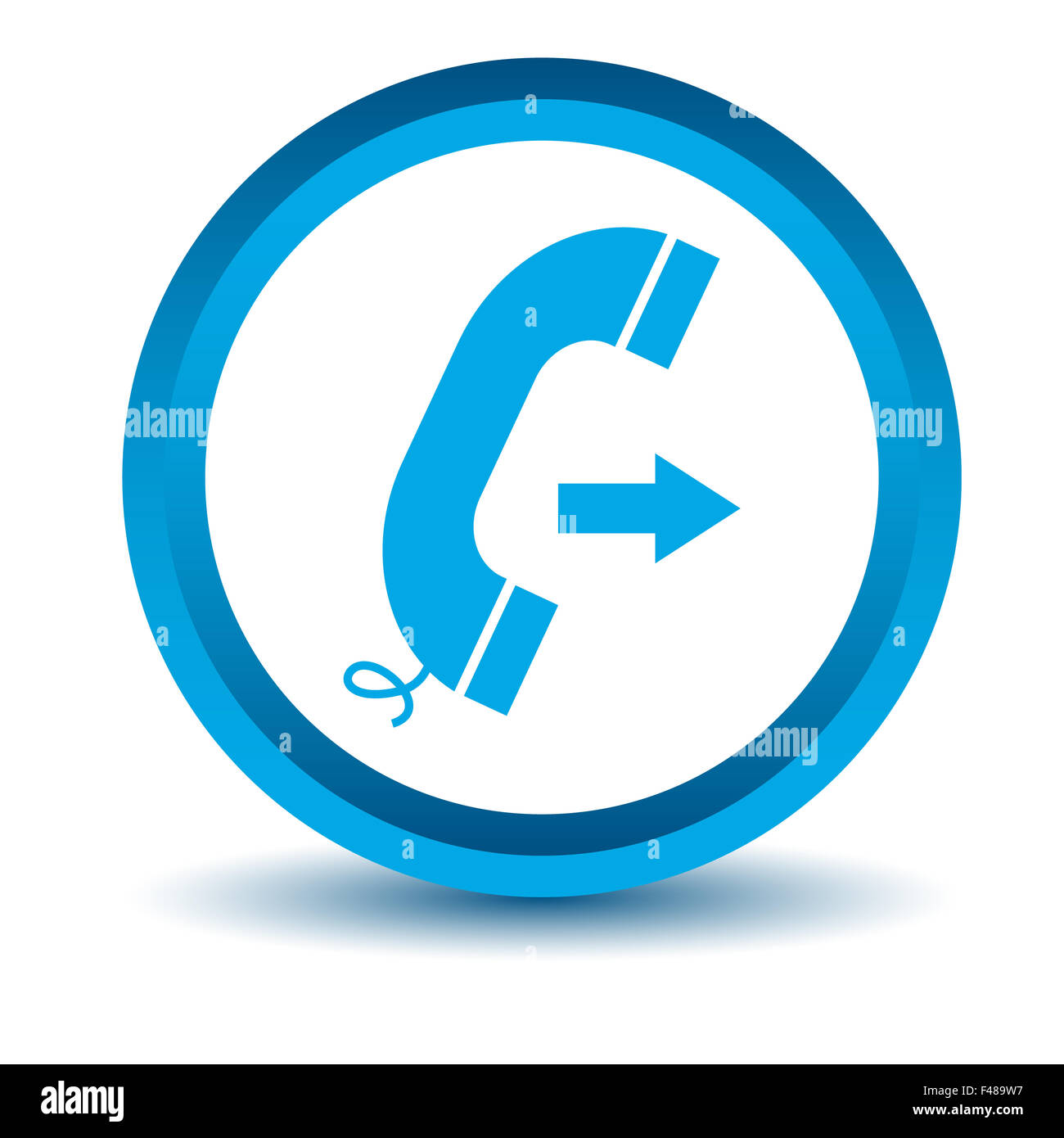Blue call icon Stock Photo - Alamy