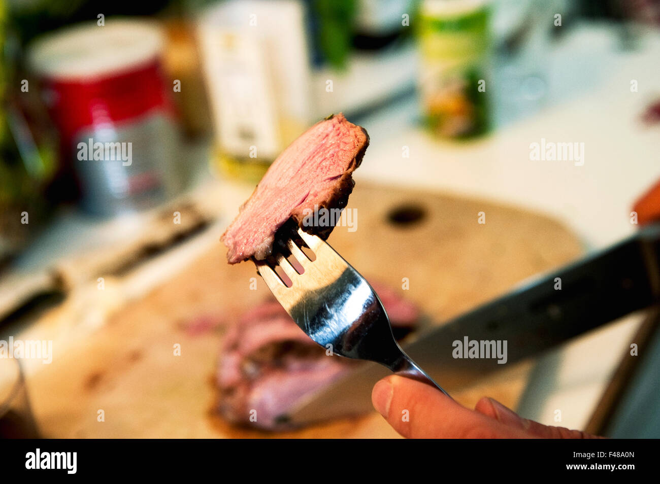 Sliced meat on a chopping-board, Sweden Stock Photo - Alamy