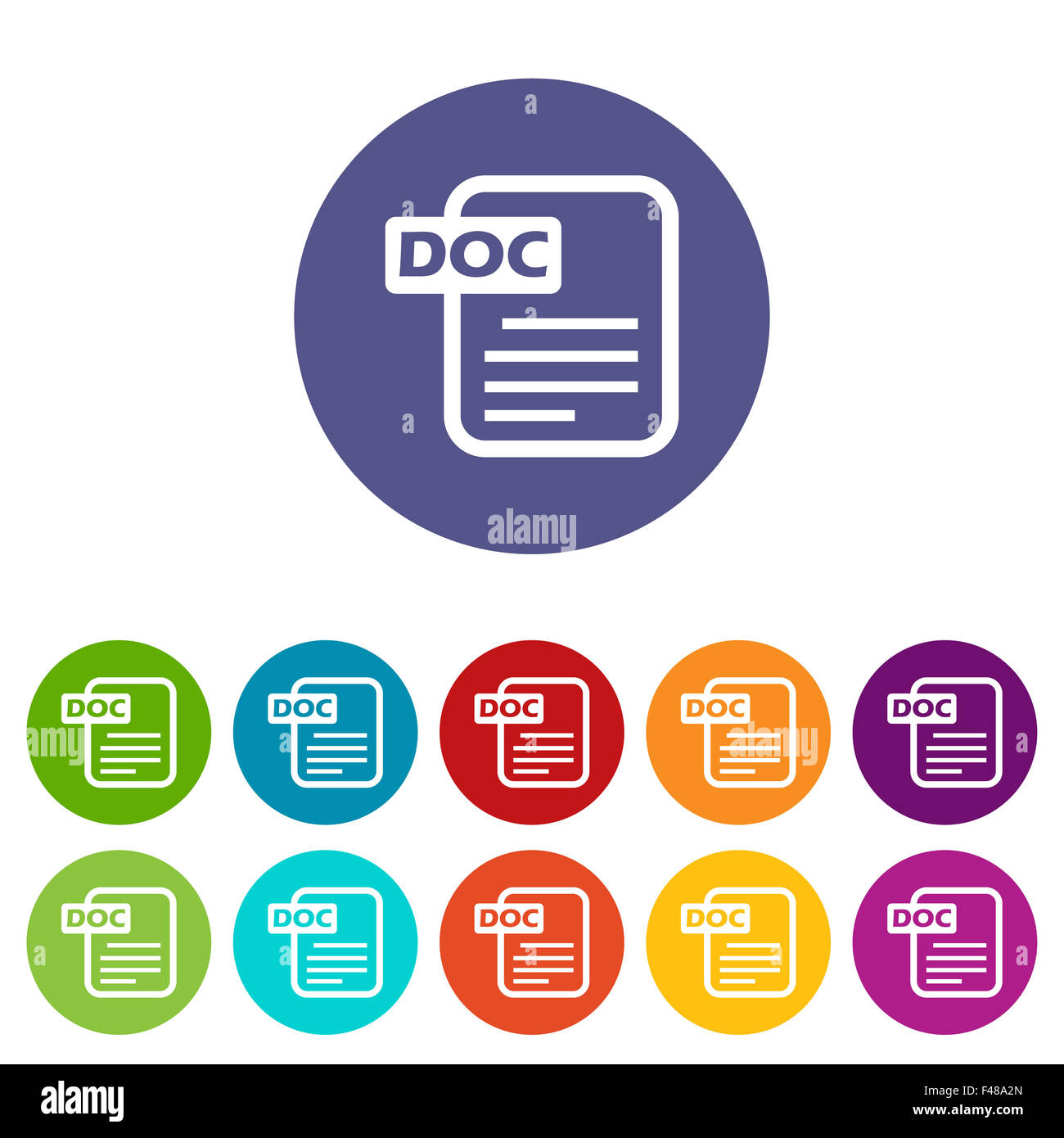 Doc flat icon Stock Photo - Alamy