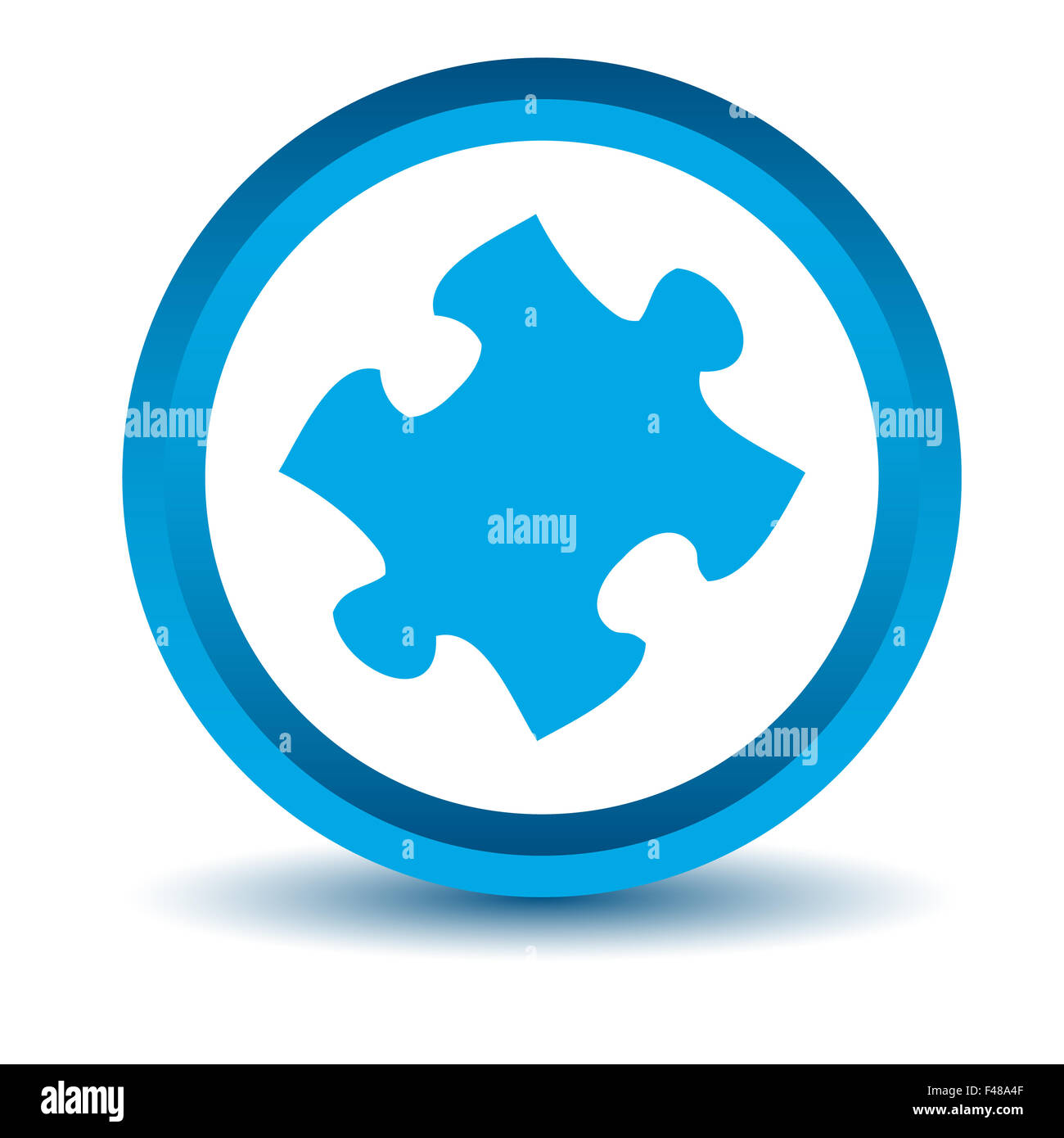 Blue puzzle icon Stock Photo - Alamy