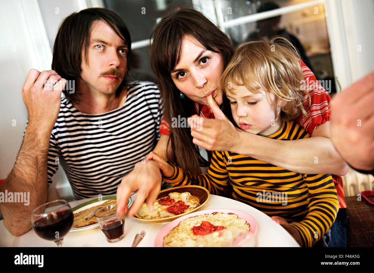 Family having dinner, Sweden Stock Photo - Alamy