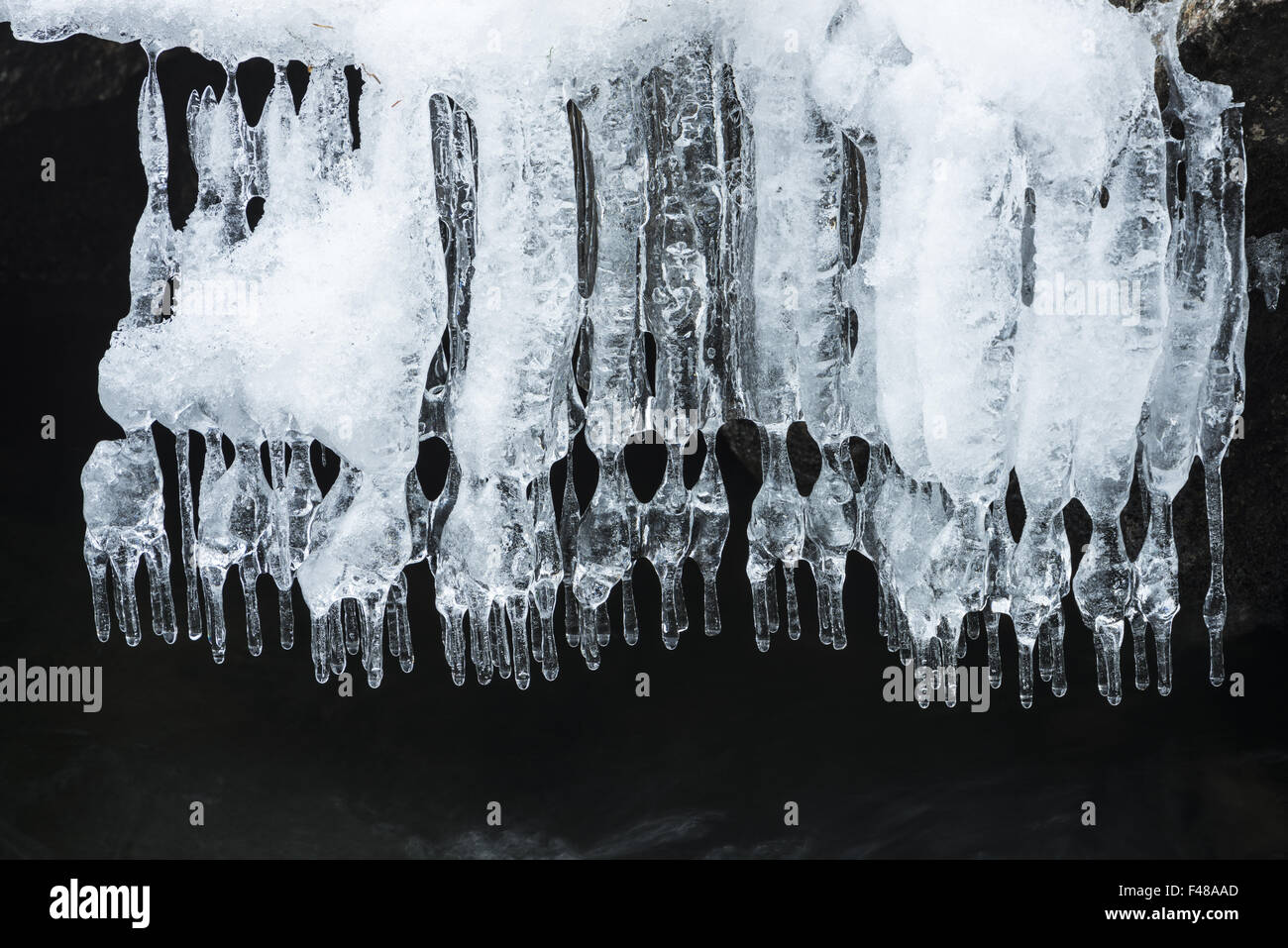 ice structures in a creek, Senja, Norway Stock Photo - Alamy