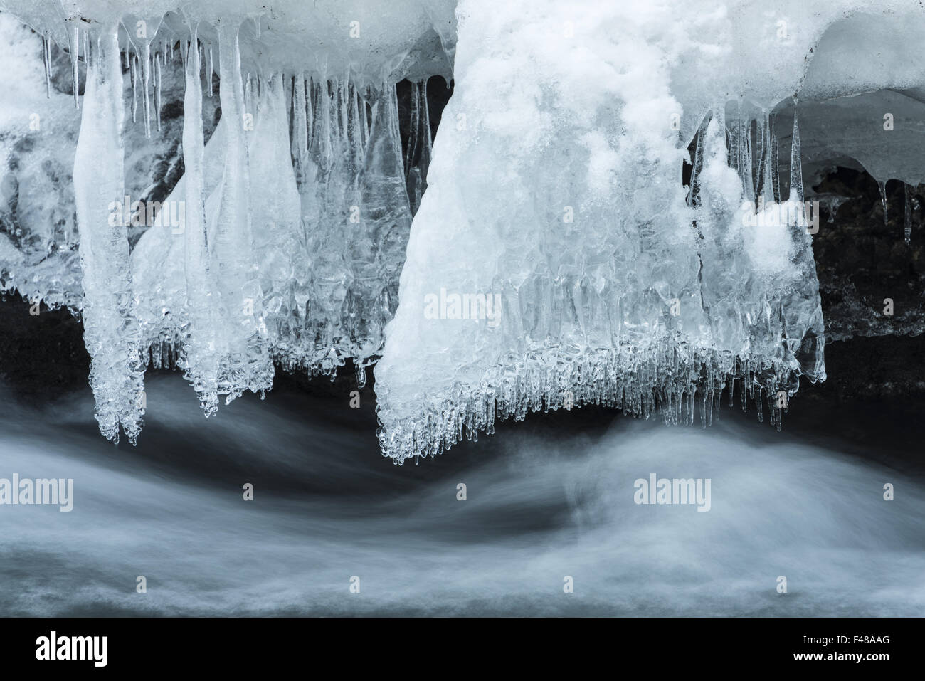 ice structures in a creek, Senja, Norway Stock Photo - Alamy