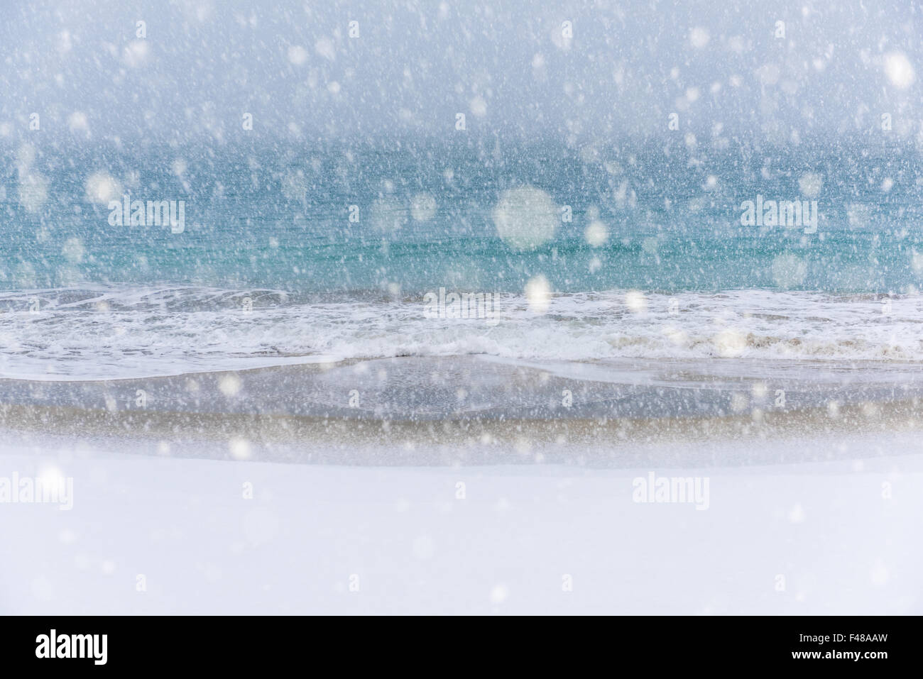 snowfall on a beach, Senja, Norway Stock Photo - Alamy