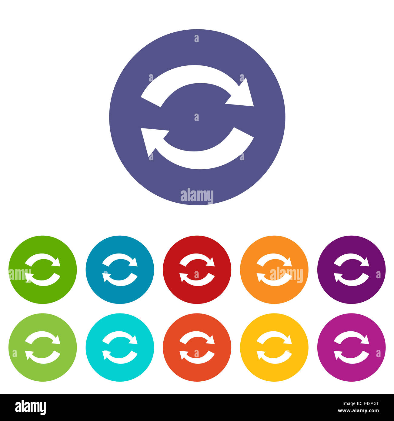 Synchronization flat icon Stock Photo - Alamy