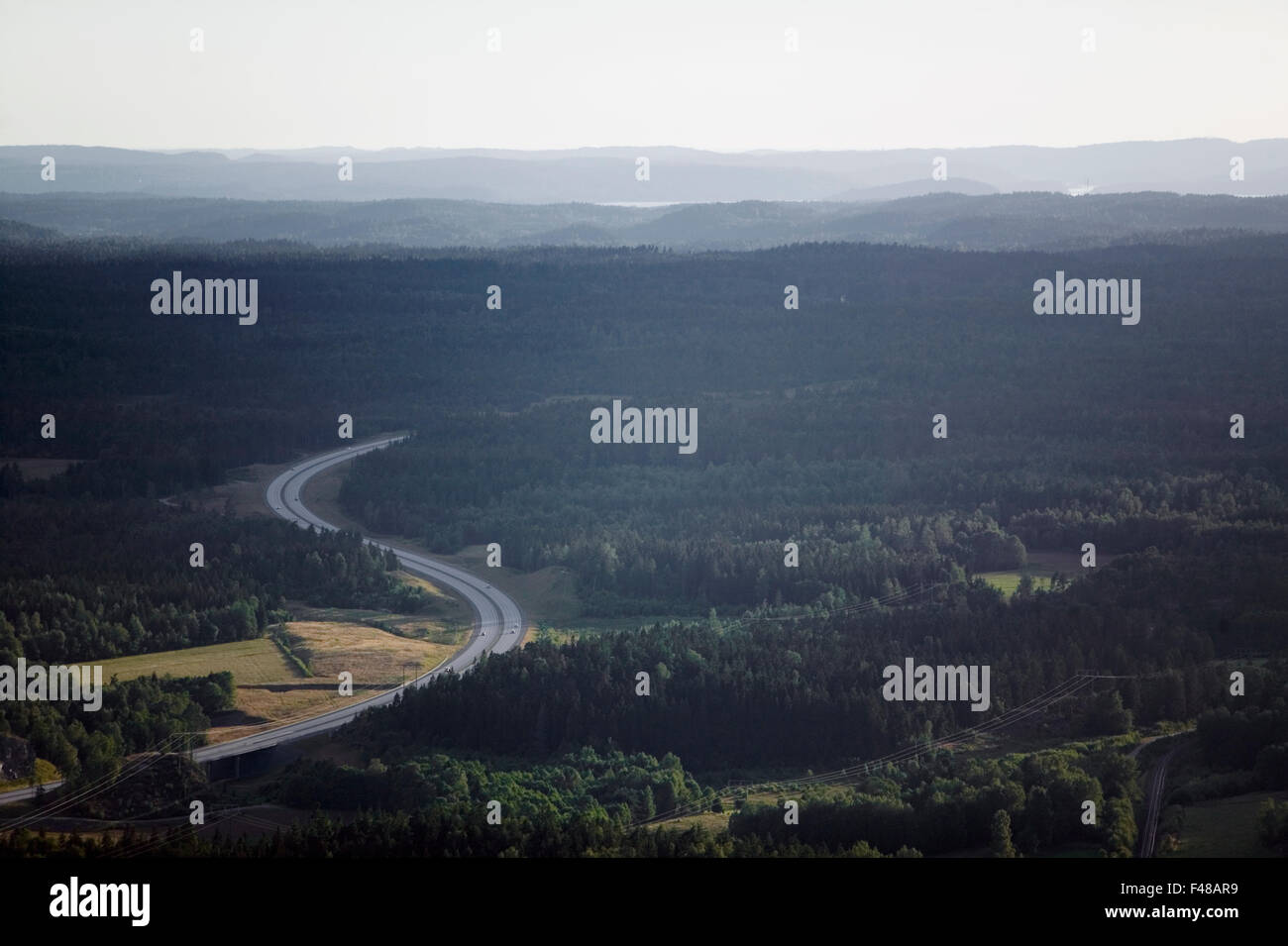 Motorway through a forest landscape, Sweden Stock Photo - Alamy