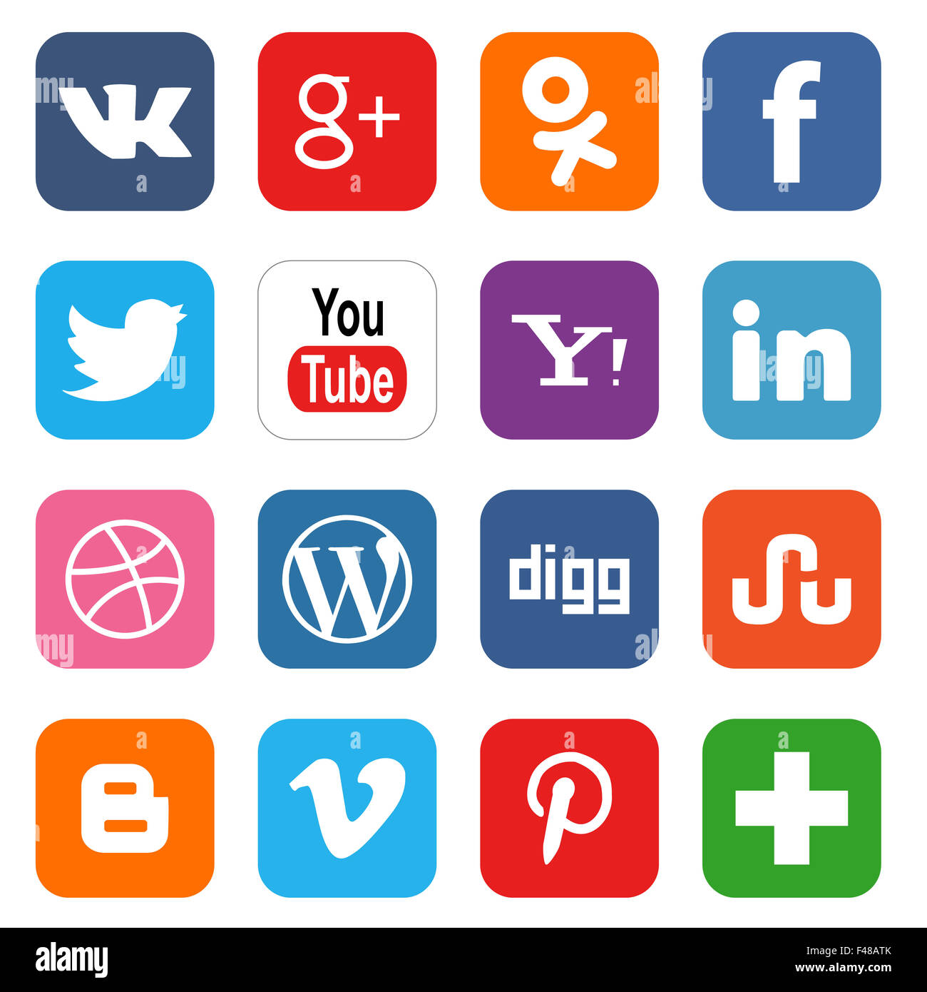 Social media icons circle hi-res stock photography and images - Alamy