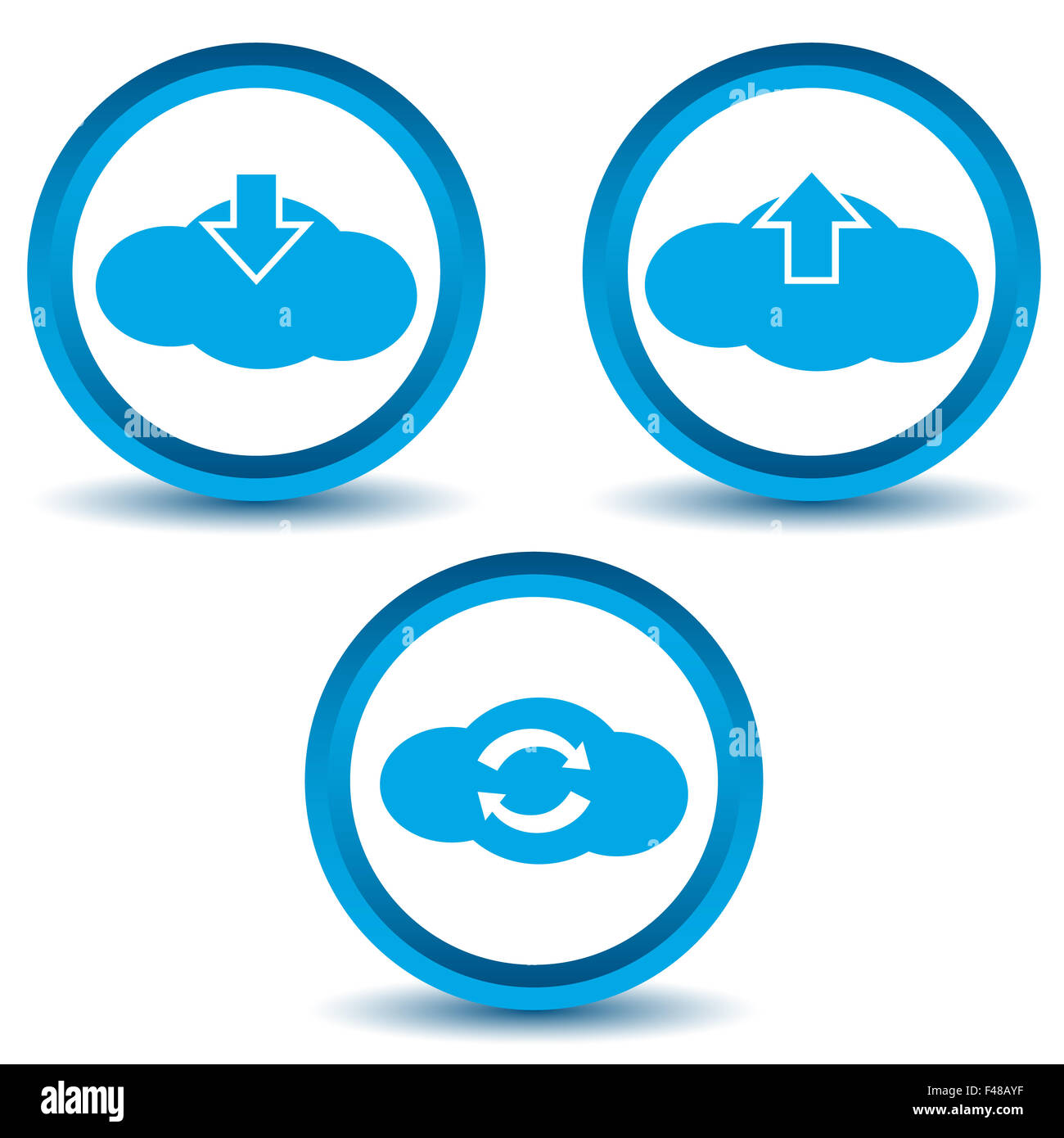 Cloud icons set Stock Photo - Alamy