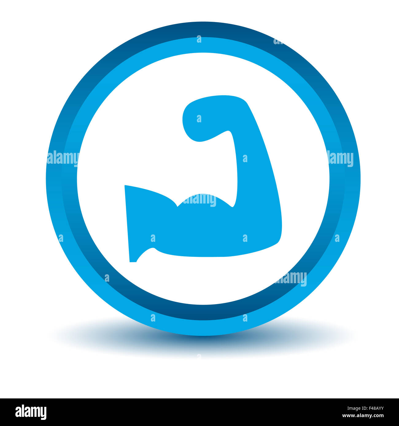 Blue strength icon Stock Photo - Alamy