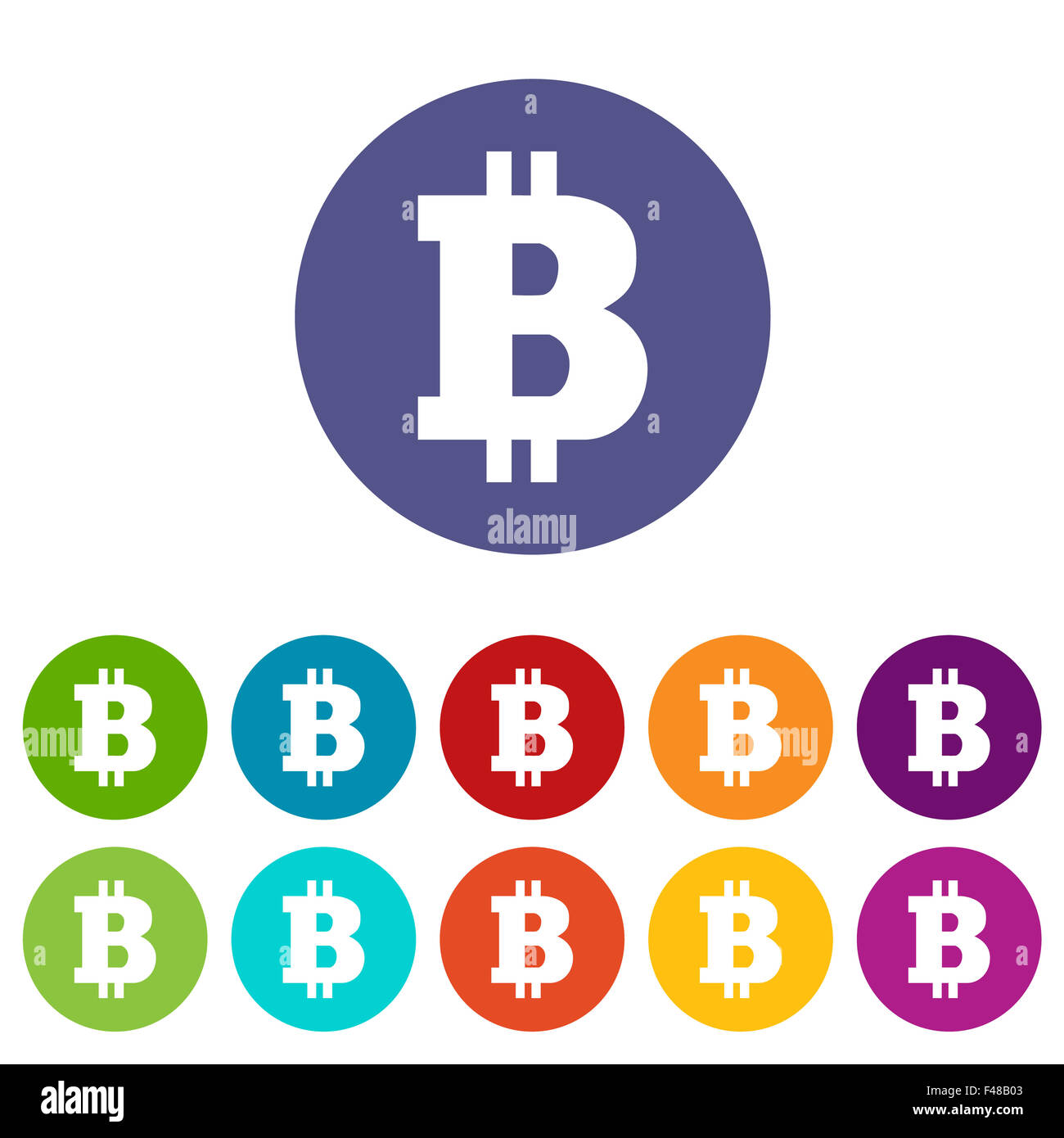 Bitcoin icon flat design Cut Out Stock Images & Pictures - Alamy