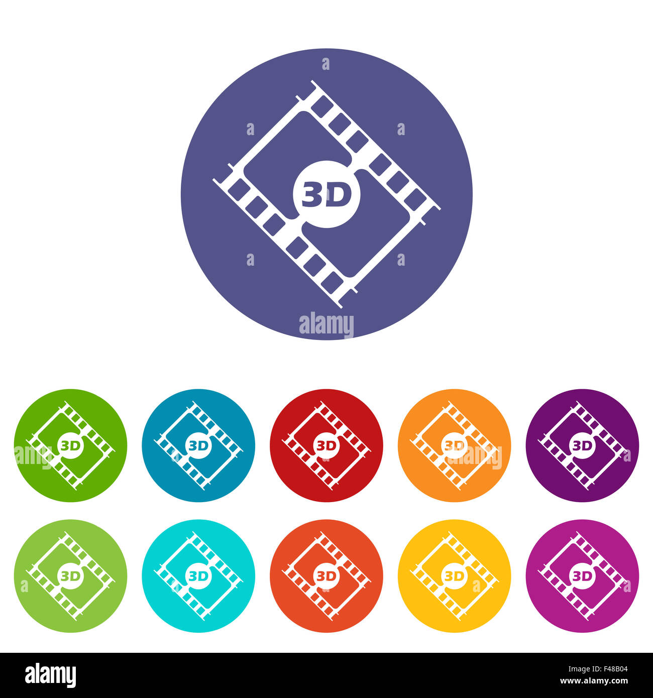 3d film flat icon Stock Photo - Alamy