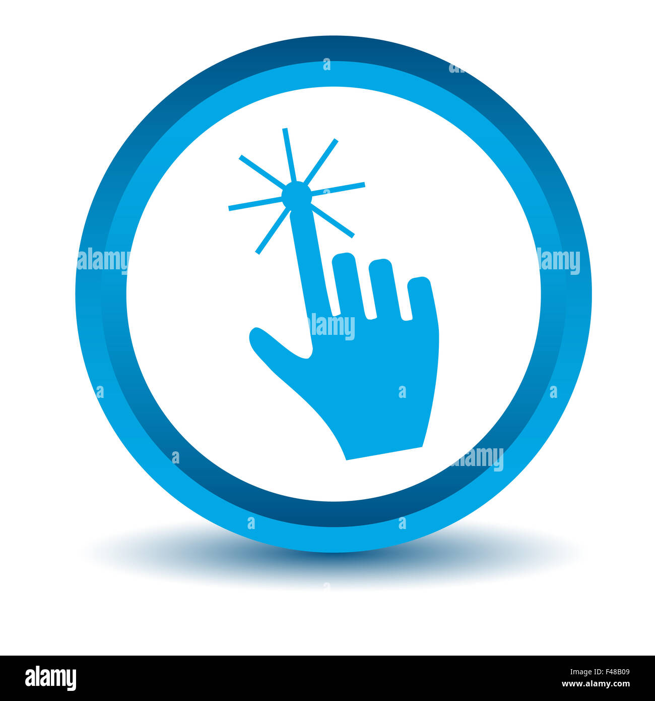 Blue click icon Stock Photo - Alamy